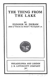 The Thing From the Lake, by Eleanor Ingram (1921) | Skulls in the Stars